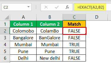 Compare Two Columns in Excel for Matches - How To Do? Method