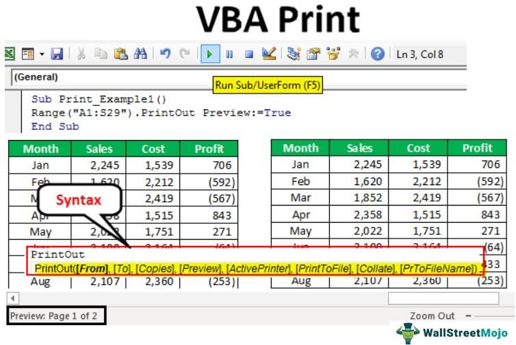 Vba Print Statement How To Use Excel Vba For Printout With Examples