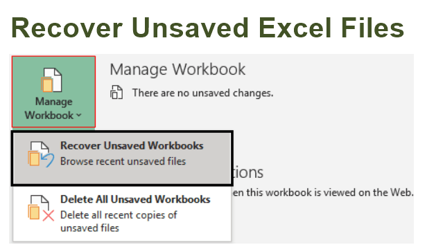How to Recover Unsaved Excel Files or Workbook?