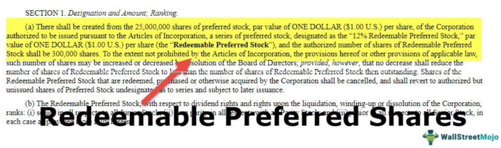 Redeemable Preference Shares (Examples, Definition) | How it Works?