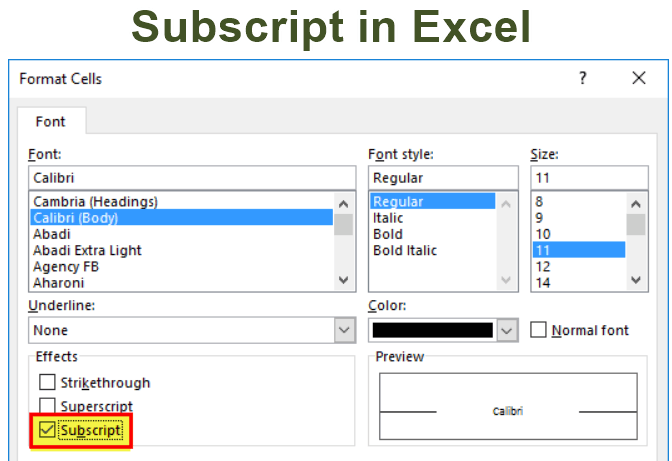 How to Do Subscript in Excel? | (Shortcut Key for Subscript)