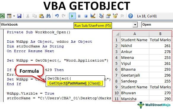 Vba Getobject How To Use Getobject Function In Excel Vba