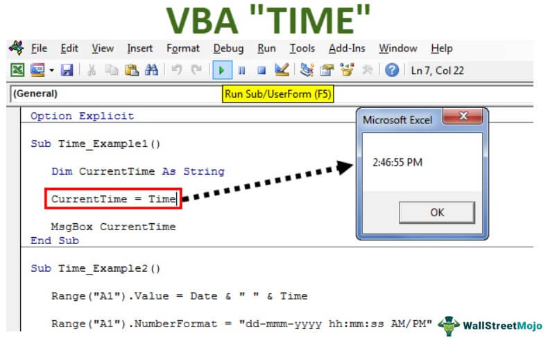 Vba Time Function Examlpes To Use Excel Vba Time Function 8554